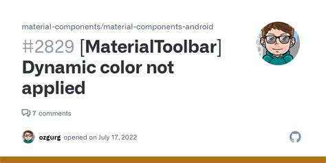 Materialtoolbar Dynamic Color Not Applied Issue Material Components Material