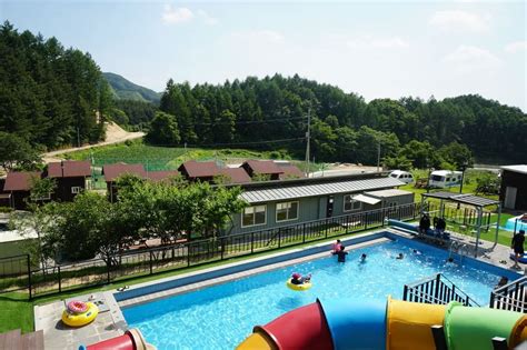 자연과힐링리조트 여름에 끝자락🌿 주말에 비소식이 없네요~ 대형야외수영장과 재미있는 워터슬라이드에서