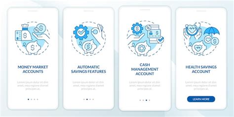 Premium Vector Saving Accounts Types Blue Onboarding Mobile App Screen