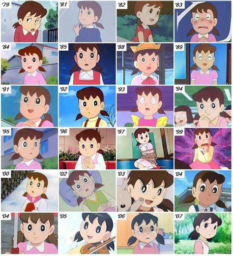 Comparison Of Shizuka Minamoto In Anime Doraemon Doremon Cartoon Cute Cartoon Drawings