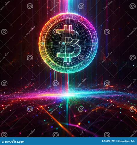 Virtual Digital Representation Of Bitcoin Cryptocurrency Online Money Wealth And Transfer Stock