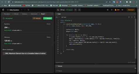 Day 156 Of Leetcode Challenge On Subsequence Sum Vivek Kumar Posted
