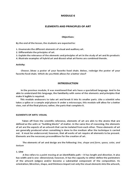 Objectives Texture Pdf Shape Tempo
