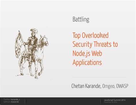 Top Overlooked Security Threats To Node Js Web Applications Speaker Deck