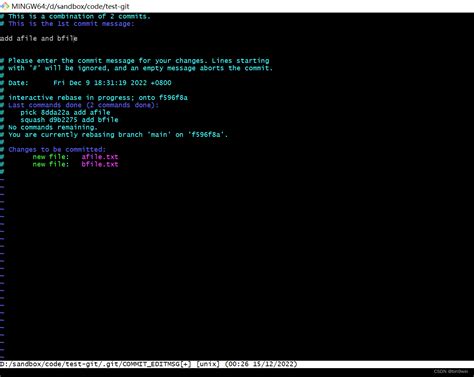 Git合并已经push的commit Csdn博客