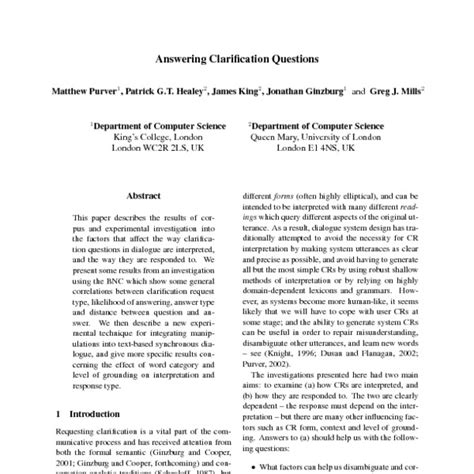 Answering Clarification Questions Acl Anthology