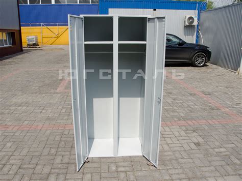 Шафа металева для одягу двосекційна збірна розбірна ціна