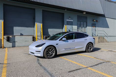 Blue Tesla Model 3 Tinybot Space Gold Breezy Blue Wrap