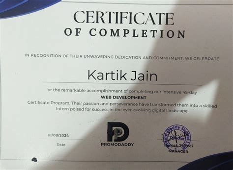 Kartik Jain On Linkedin Successfully Completed My 45 Days Internship As Web Developer With