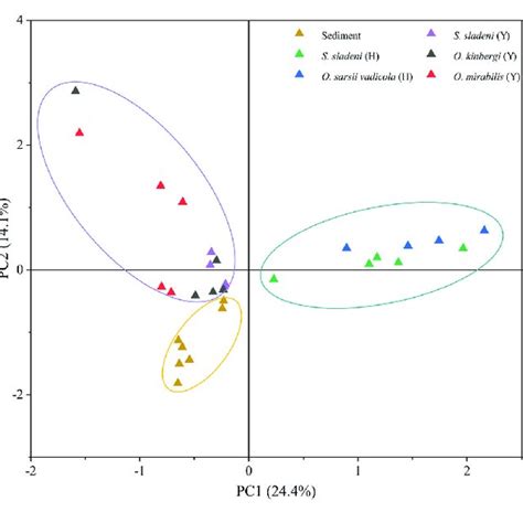 Principal Component Analysis Pca Of Gut Microbiota In Ophiuroids Download Scientific