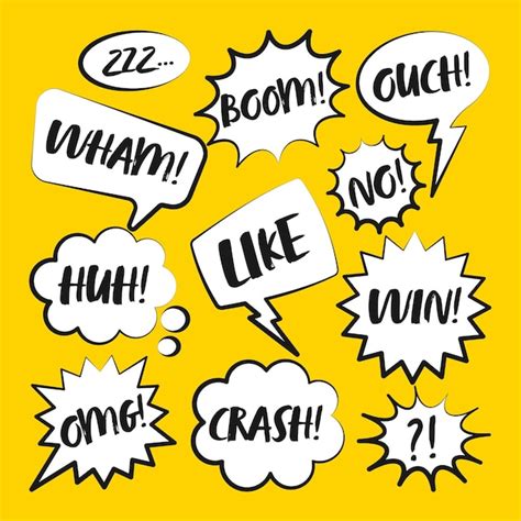 Premium Vector Comic Speech Bubbles With Handwritten Text Outline