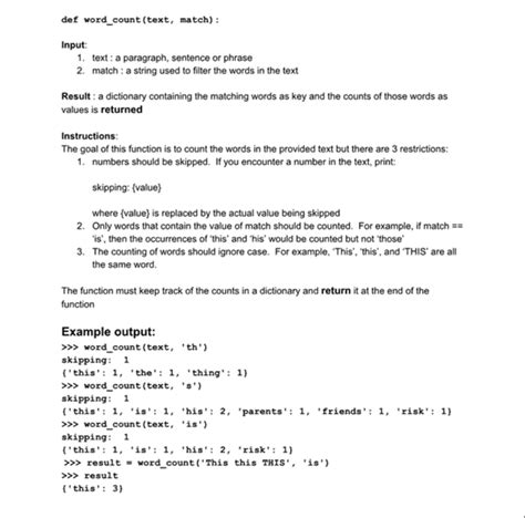 solved def word count text match input 1 text a