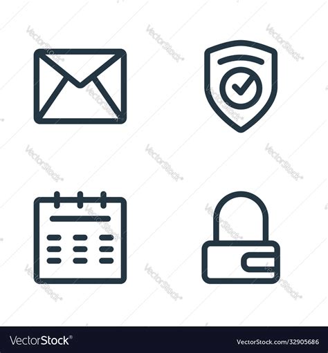 Ui Line Icons Linear Set Quality Line Set Vector Image