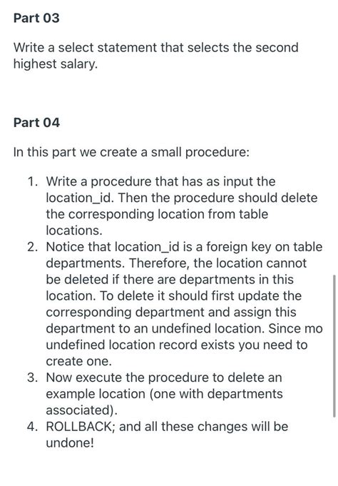 Solved Part Write A Select Statement That Selects The Chegg Com