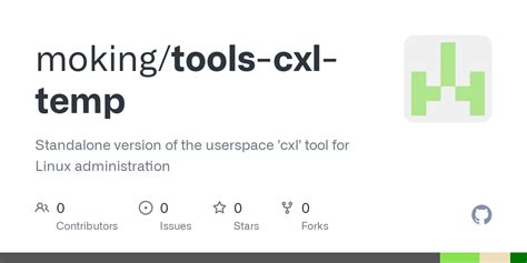 GitHub Moking Tools Cxl Temp Standalone Version Of The Userspace Cxl Tool For Linux