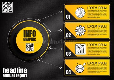 Black Yellow 4 Step Infographic Layout For Presenting 10 Stock Vector Illustration Of Report