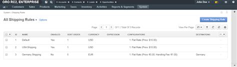 Shipping Rules Orocommerce Orocrm And Oroplatform Documentation
