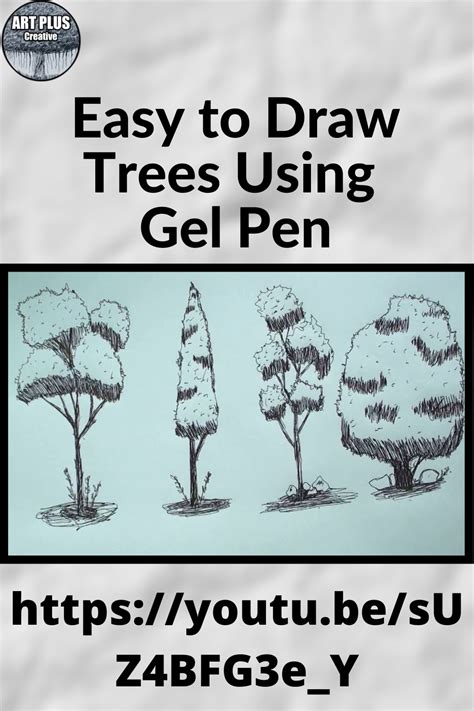 Easy To Draw Trees Using Gel Pen