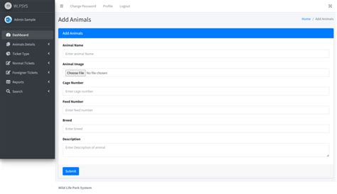Wildlife Park System Using Python Django Python Django Projects Pythoncodeverse