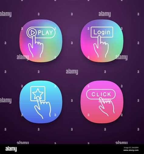 Click App Icons Set Apps Button Play Login Add To Favorite Uiux