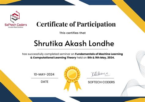 Completed A Seminar On Machine Learning And Computational Learning