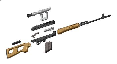 Stl File Svd Dragunov Sniper Rifle 🔫 ・3d Printable Model To Download・cults