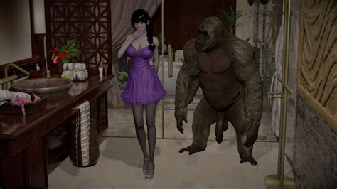 Rule 34 3d 3d Artwork Female Feral Gorilla Human Male Mammal