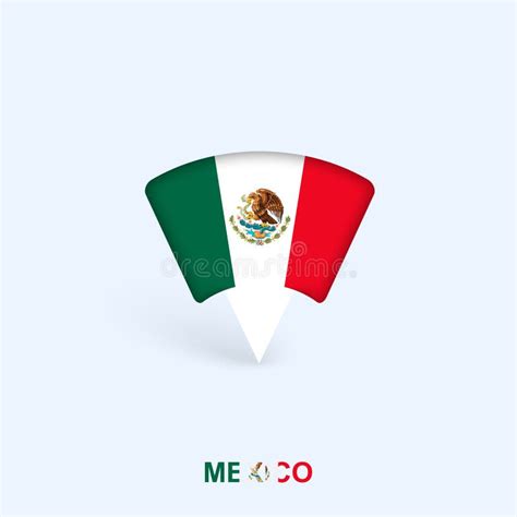 Mexico Flag Map Pointer Design With Shadow Stock Vector Illustration