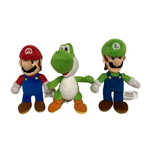 Super Mario Plushies Mario Luigi And Yoshi