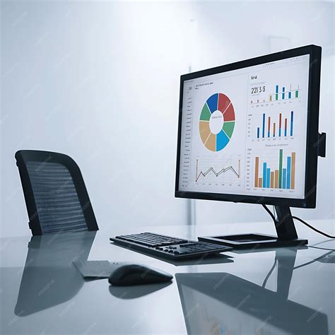 Modern Data Analytics Workspace With Colorful Pie Chart Visualization Premium Ai Generated Image