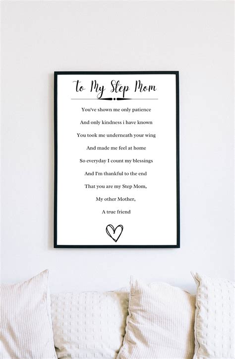 Stepmom Poem Print Meaningful T For Stepmother Digital Download