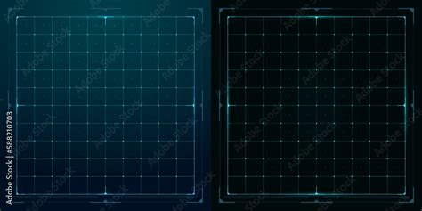 Hud Grid Tech Interface Futuristic Data Screen Dashboard Vector Background Hud Digital