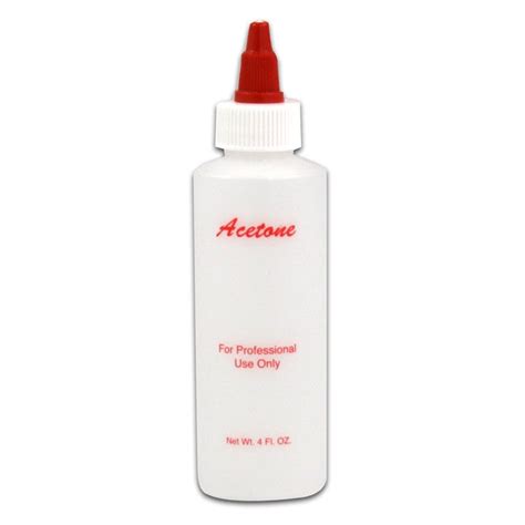 Empty Plastic Printed Acetone Bottle 4 Fl Oz Pack Of 6