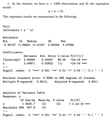 Solved Write Down The Fitted Regression Model Find Chegg