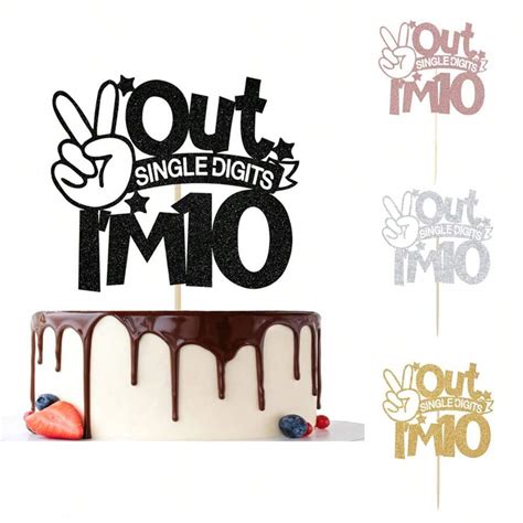 1pc Out Single Digits Im 10 Cake Topper Double Digits 10 For 10th