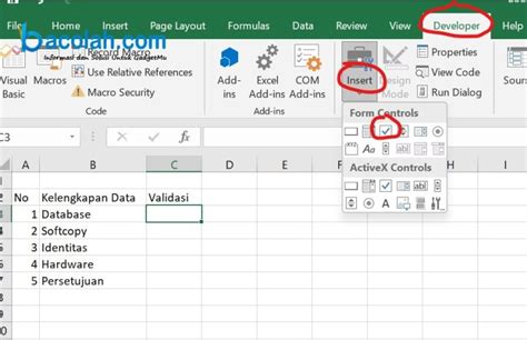 Cara Mudah Membuat Checklist Box Di Microsoft Excel Bacolah Com