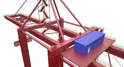 Container Ship Container Crane Container 3d Model 129 Max Fbx