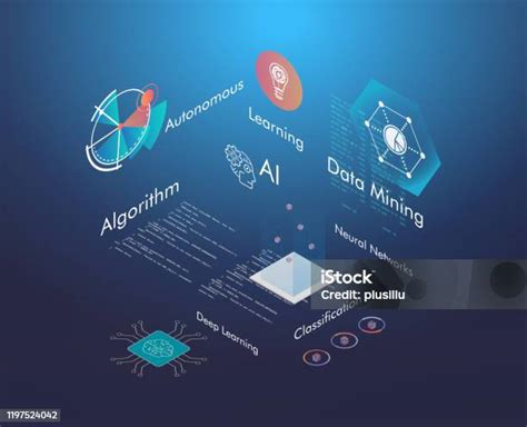 기계 학습 Ai 데이터 마이닝 알고리즘 알고리즘 신경망 딥 러닝 및 자율 아이소메트릭 벡터 개념입니다 등측투영법에 대한 스톡 벡터 아트 및 기타 이미지 Istock