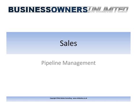 Managing Your Sales Pipeline Pdf