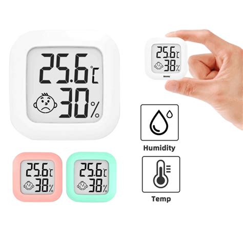 Ihseno 미니 스마일 습도 및 온도 센서 실시간 모니터링 보안 보호 감지기 허브 불필요 3 색 자동화