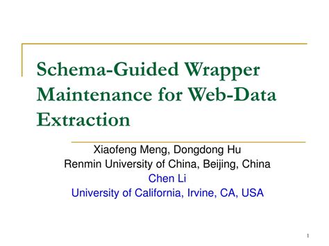Ppt Schema Guided Wrapper Maintenance For Web Data Extraction