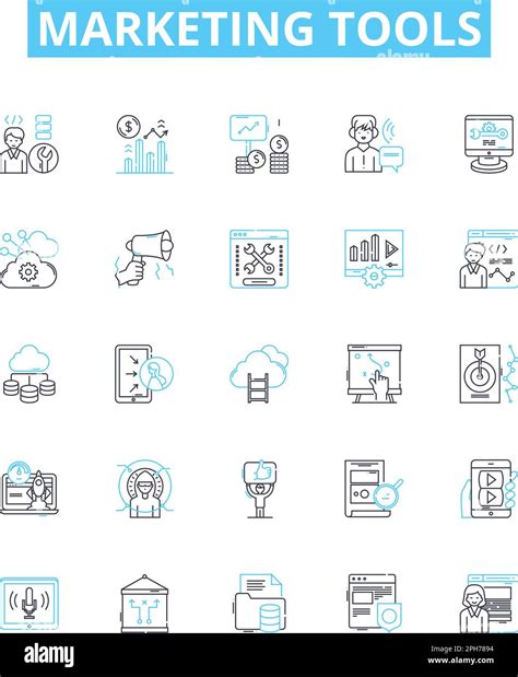Marketing Tools Vector Line Icons Set Tools Marketing Crm Seo
