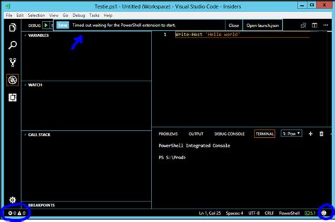Vscode Insiders Timed Out Waiting For The Powershell Extension To