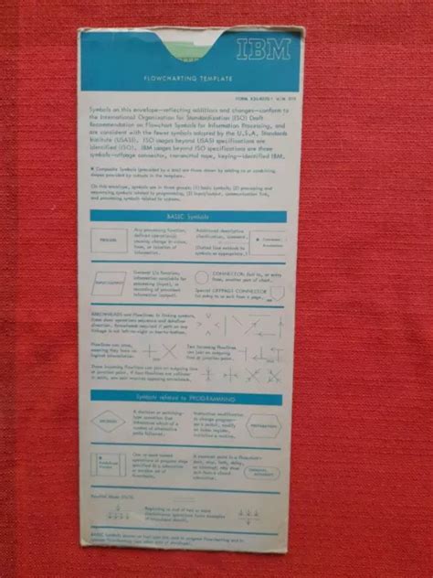 RARE VINTAGE IBM Flowcharting Template Form X20 8020 1 In Original Sleeve 7 99 PicClick UK