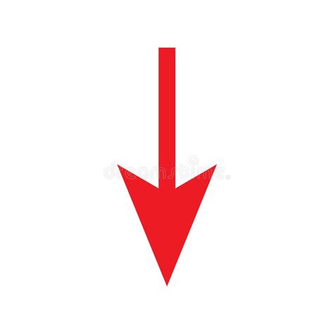 Red Down Arrow Icon Black Line Art Vector Logo Stock Vector Illustration Of Direction Debt
