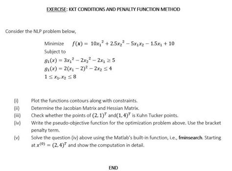 Exercise Kkt Conditions And Penalty Function Method