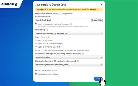 How To Save Gmail To Google Drive CloudHQ