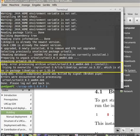 setup programming environment linux mint 64 cinammon urcap urcap