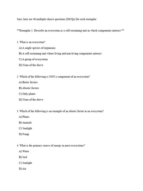 Ecosystem B7 Questions Pdf Ecosystem Aquatic Ecosystem