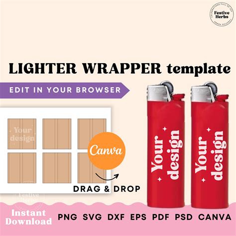Lighters Template Lighter Wrapper Template Lighter Label Template Lighter Sublimation
